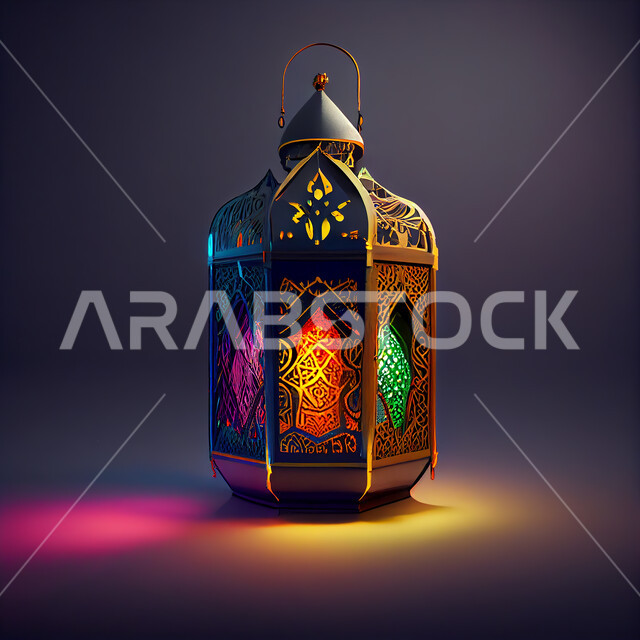 A traditional metal Arab lantern, lighting and decorations for the ...
