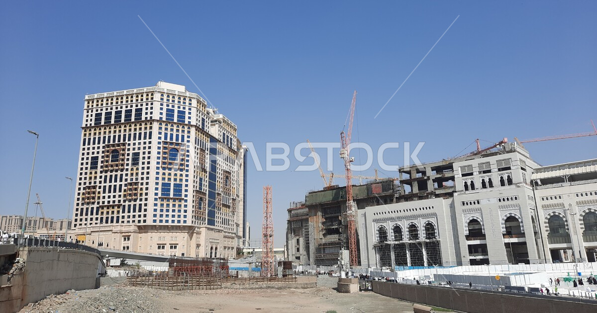 The outer courtyard of the Grand Mosque in Mecca, Saudi Arabia, Islamic ...