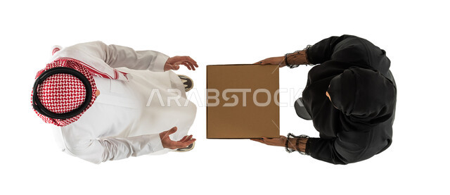 A reliable and successful shipping and delivery process, a woman ...