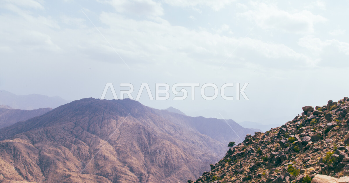 Asir Mountains in Saudi Arabia, chains of towering mountains ...