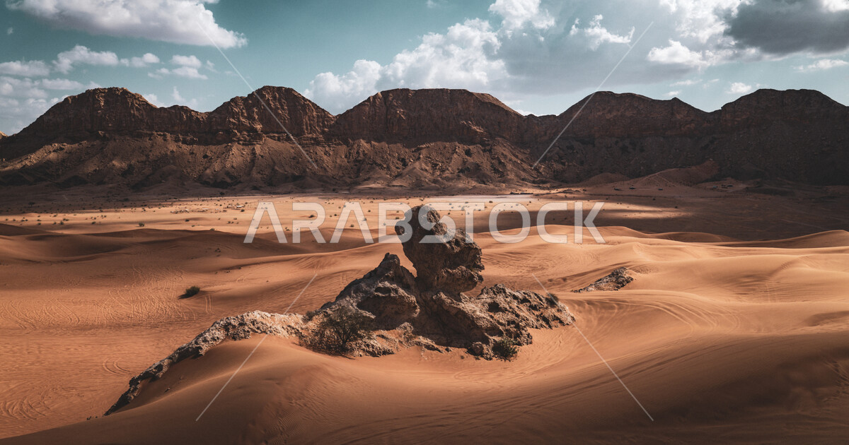 Rock formations in desert areas, mountains and rocky heights, sand ...