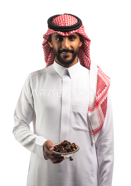 The quality of Saudi date products, a portrait of a Saudi Arab Gulf man ...