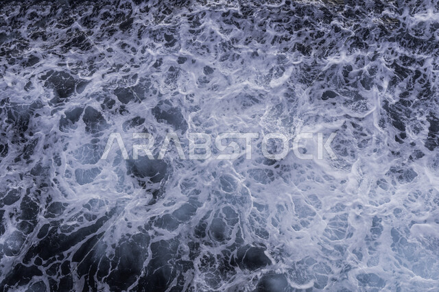 Close-up of sea waves in Saudi Arabia, Red Sea waves, tourism in Saudi ...