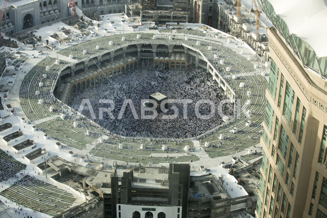 The Kaaba in Makkah Al-Mukarramah in the Kingdom of Saudi Arabia, the Holy Mosque of Mecca ...