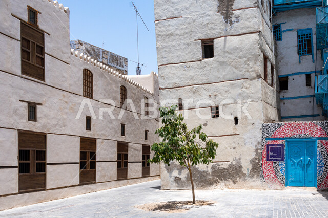 Archaeological buildings in the historic country in Jeddah, Saudi ...
