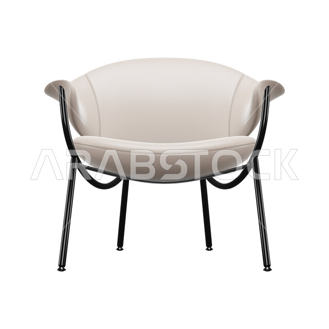 Single seater chair isolated on white background, 3D rendering ...