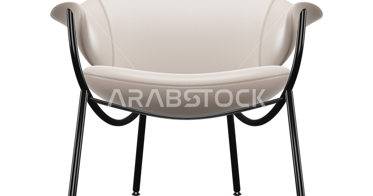 Single seater chair isolated on white background, 3D rendering ...