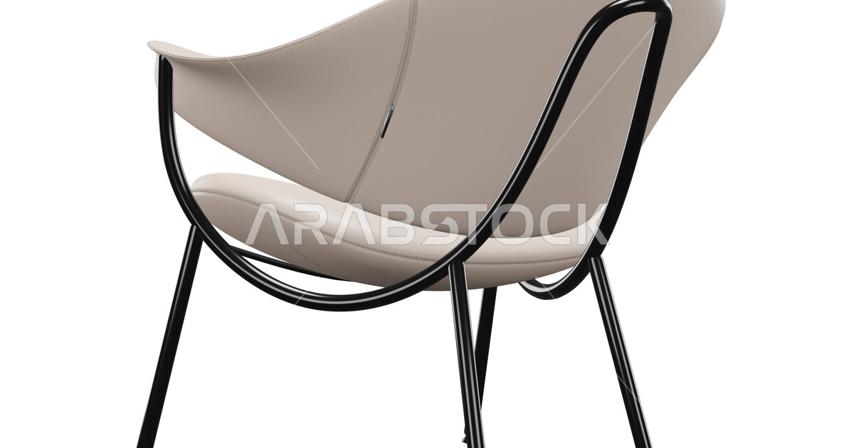 Single seater chair isolated on white background, 3D rendering ...