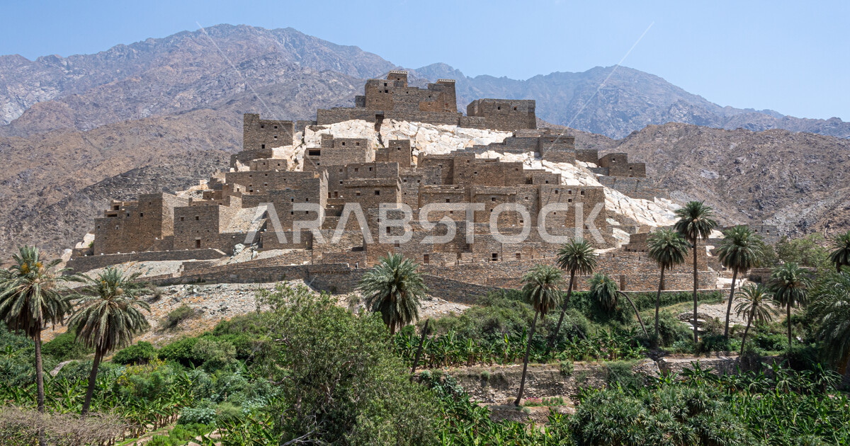 The ancient village of Dhi Ain in Al-Baha, Saudi Arabia, the village of ...