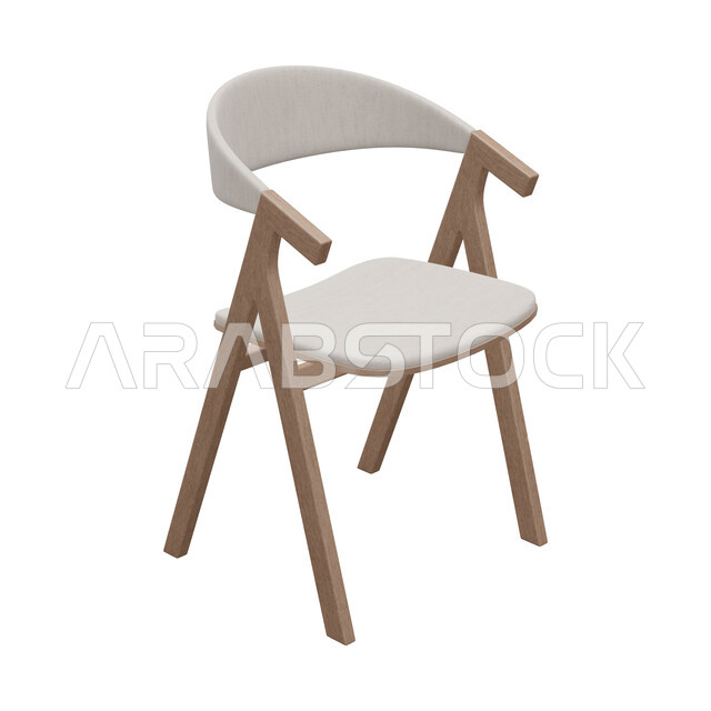 Single seater chair isolated on white background, 3D rendering ...