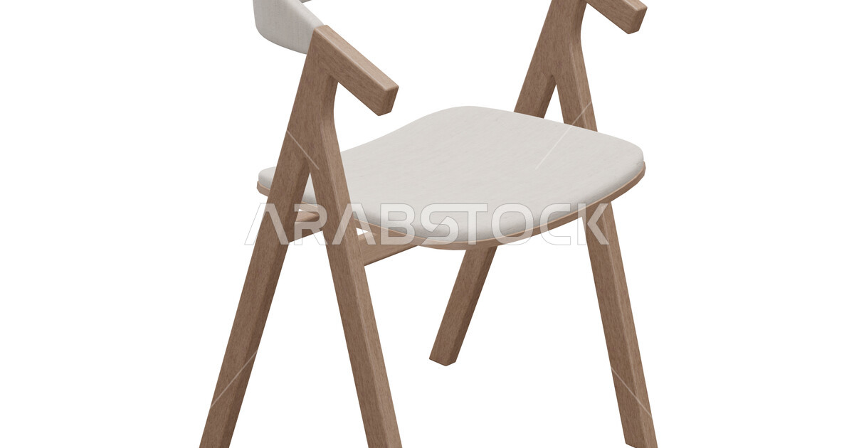 Single seater chair isolated on white background, 3D rendering ...