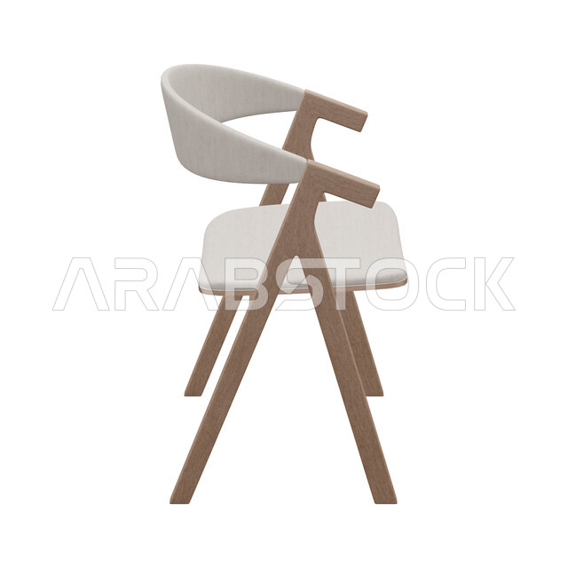 Single seater chair isolated on white background, 3D rendering ...