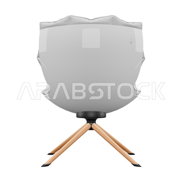 Single seater chair isolated on white background, 3D rendering, modern ...