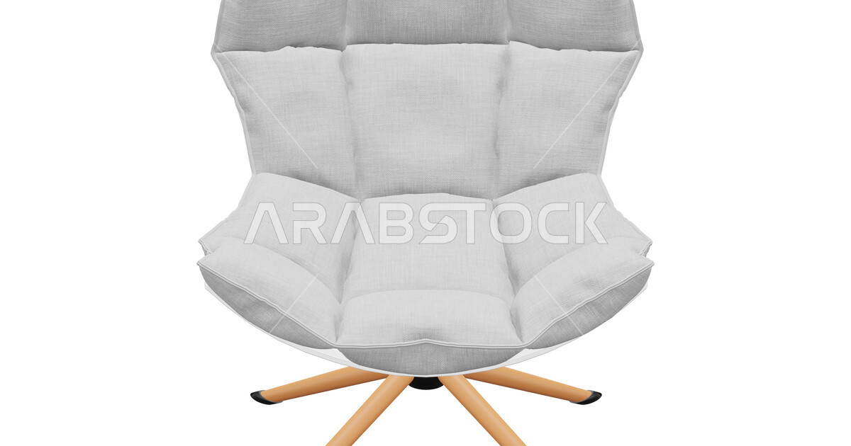 Single seater chair isolated on white background, 3D rendering, modern ...