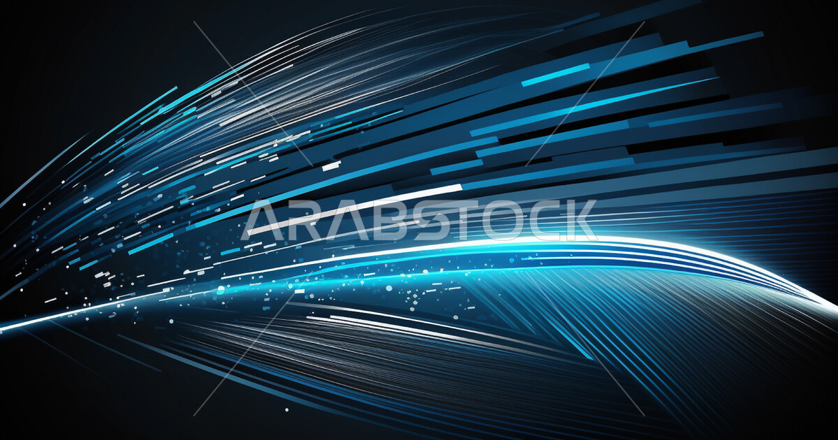 3D shapes and graphics, radiant lines, luminous flash, future ...