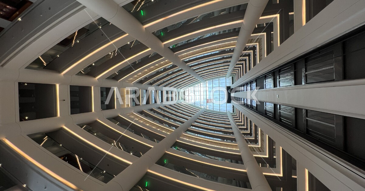 A picture from inside a building, creative designs and decorations ...