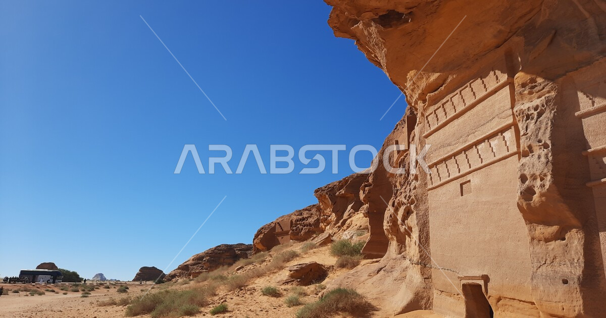 Rock formations in Al-Ula Governorate, Saudi Arabia, ancient historical ...