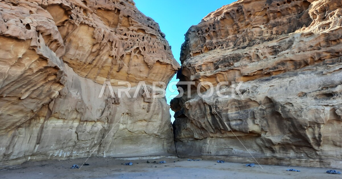 Rock formations in Al-Ula Governorate, Saudi Arabia, ancient historical ...