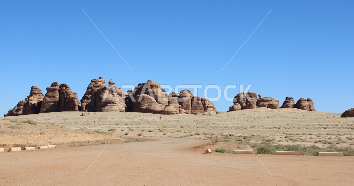 Rock formations in Al-Ula Governorate, Saudi Arabia, ancient historical ...