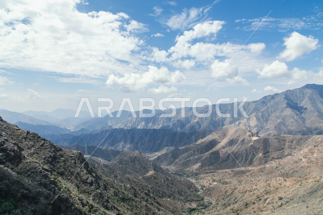 The tall mountains in Abha, the Asir region, southern Saudi Arabia ...