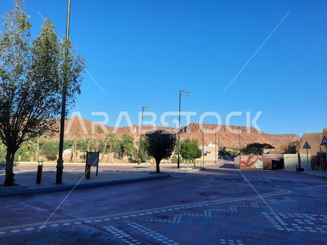 .A beautiful view of the streets of the ancient city of Al-Ula, the ...
