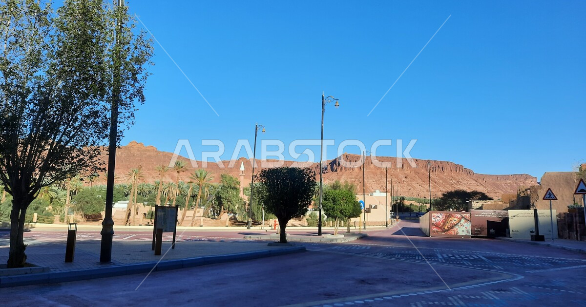 .A beautiful view of the streets of the ancient city of Al-Ula, the ...
