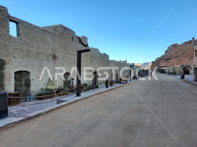 .A beautiful view of the streets of the ancient city of Al-Ula, the ...