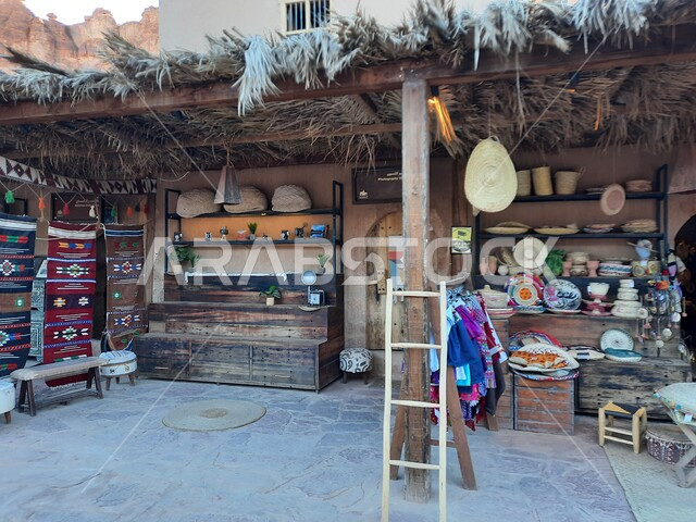.A beautiful view of the streets of the ancient city of Al-Ula, the ...