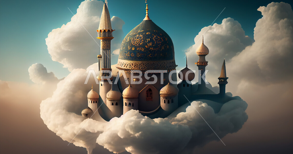 3d islamic wallpaper islamic and worship 3d mosque clouds - Photo ...