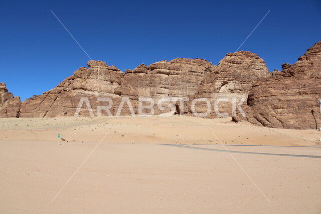 The formations and rock formations in Madain Saleh in Al-Ula ...