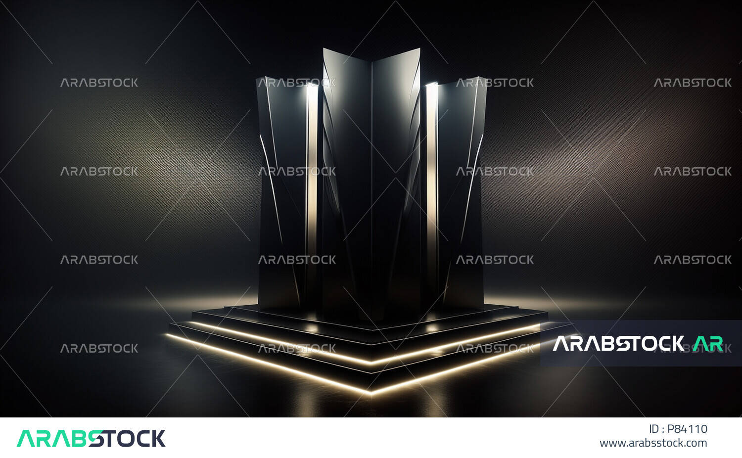 .Futuristic dark platforms, visual reflections, designs and innovations ...