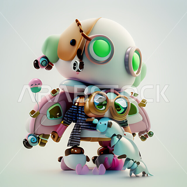 A three-dimensional model of a smart robot with high technology and ...