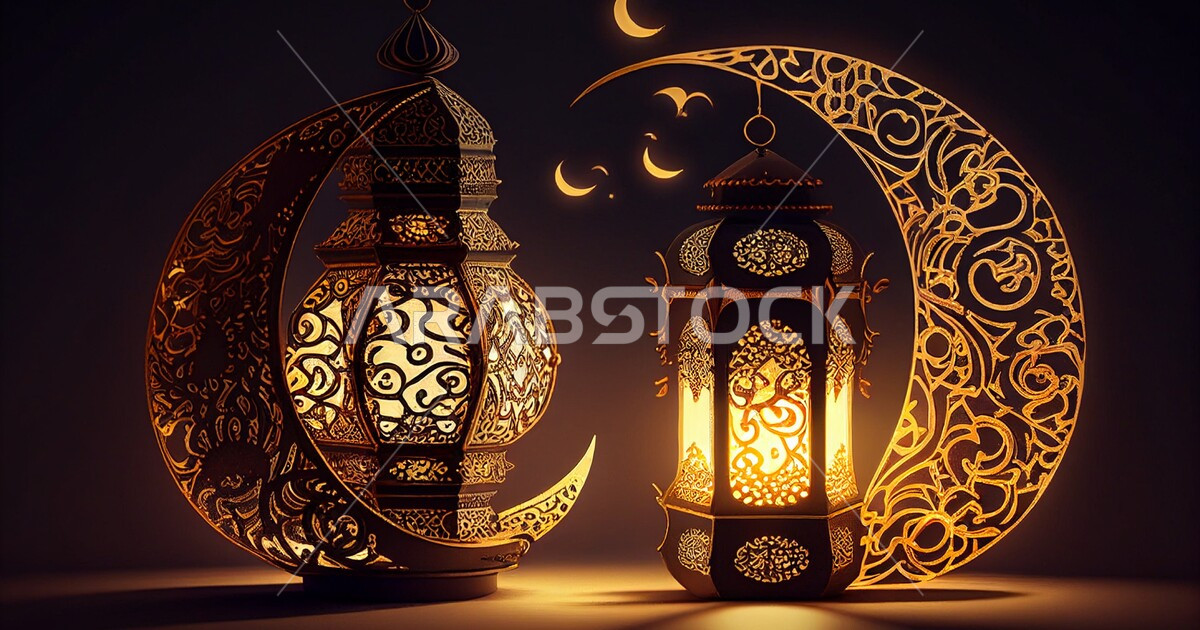 . Three-dimensional designs of traditional Arab metal lanterns and a ...