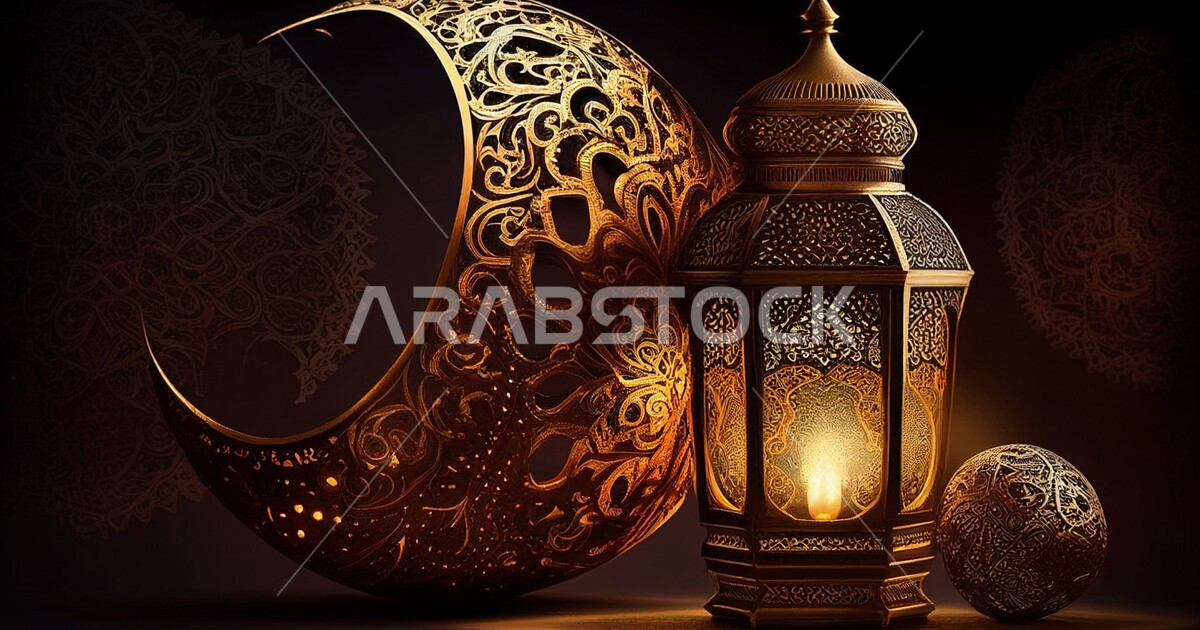 Three-dimensional designs of traditional Arab metal lanterns and a ...