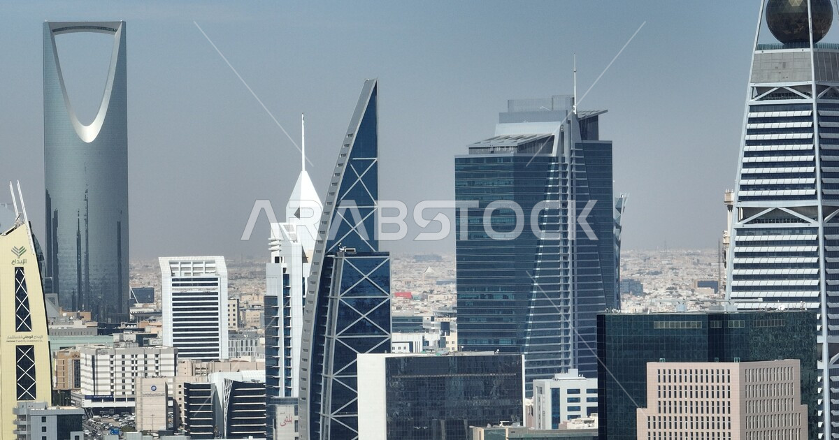 A picture from above of the towers in the city of Riyadh in the Kingdom ...