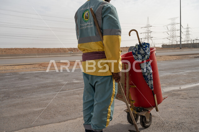A close-up of a cleaner, Riyadh, the Clean City, Riyadh Municipality ...