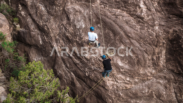 Tanumah Mountains in Asir in the Kingdom of Saudi Arabia, two Saudi ...