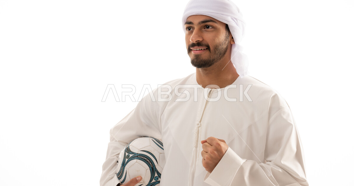 Portrait of an Arab Emirati Gulf man wearing traditional Emirati ...