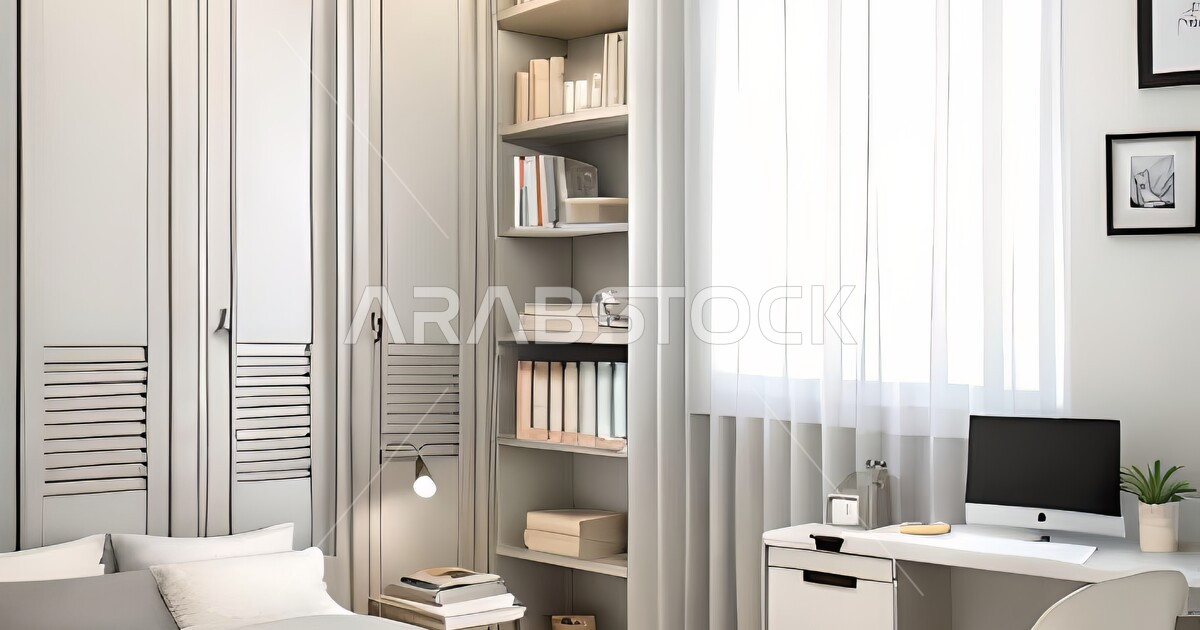 Bedroom with modern modern designs, interior decorations, antiques and ...