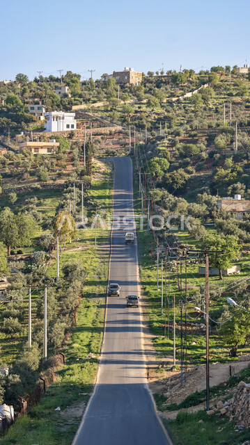 Roads and streets in southern Jordan in the Kingdom of Saudi Arabia ...