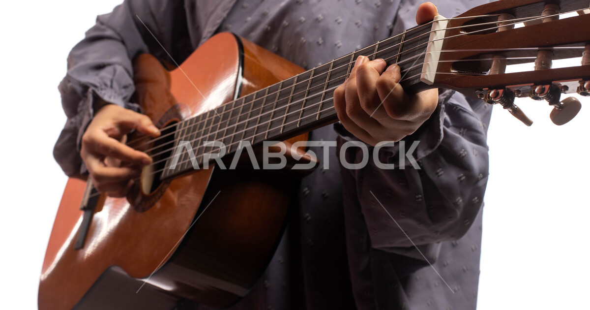 A close-up of a portrait of a Saudi Gulf Arab musician, an artist ...