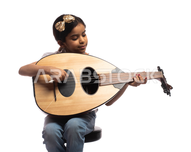 Musical artistic talents, a portrait of a talented Saudi Gulf Arab girl ...