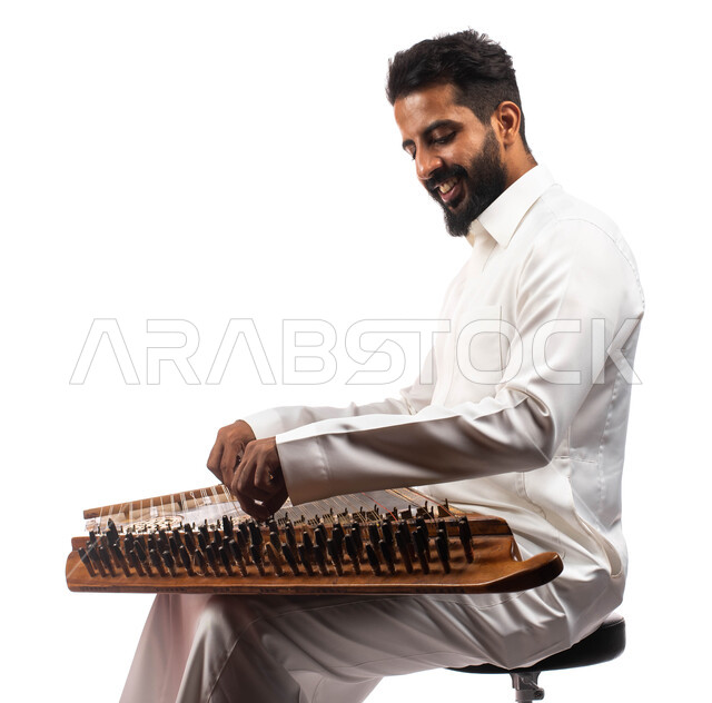 Musical talents, a portrait of a Saudi Arabian Gulf man, an artist ...
