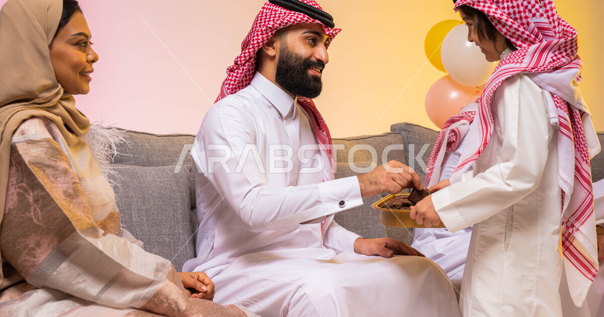 Presenting sweets and hospitality for the feast, the atmosphere of the ...