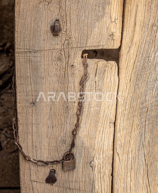 A close-up of the doors of mud houses in Asir, Saudi Arabia, old ...
