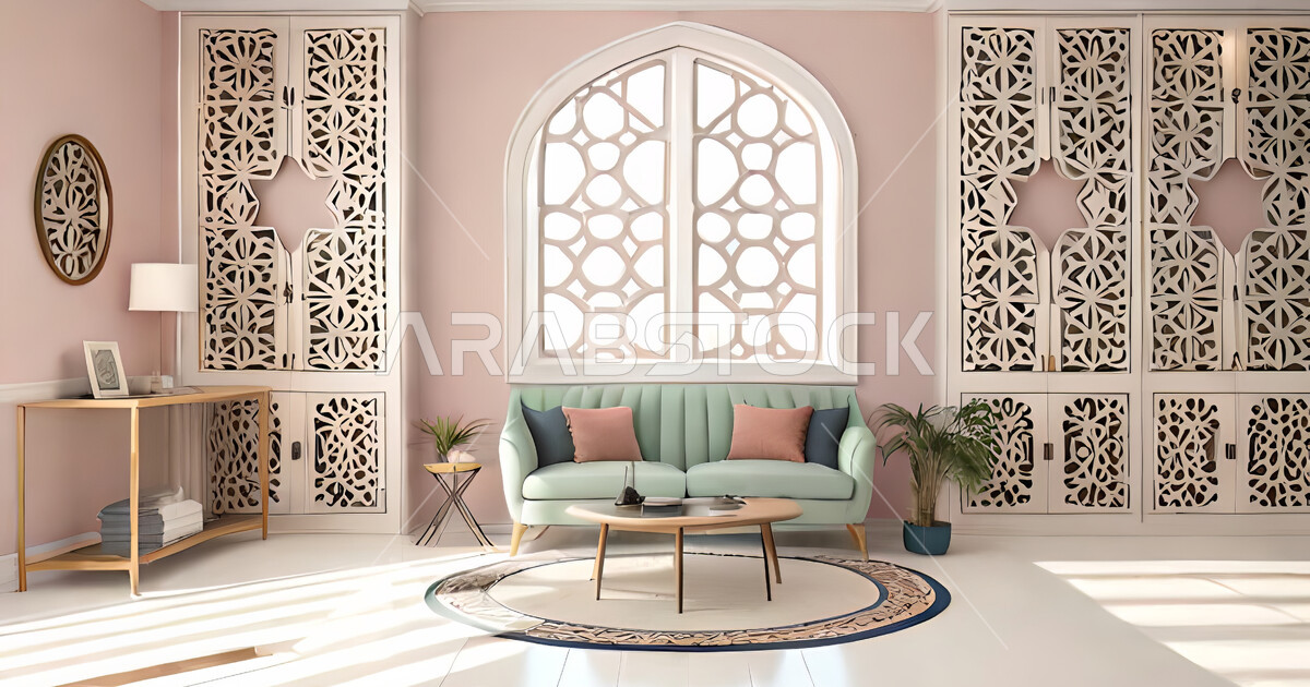 Living room with modern modern designs, interior decorations, living ...