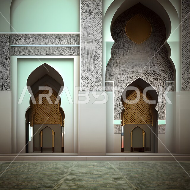 A picture from inside a mosque, prayer rug, creative designs, Islamic ...