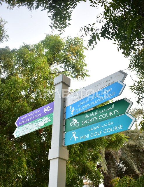 Guidance boards on the Corniche of Jeddah, a guide to the various ...