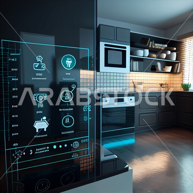 An electronic screen with a set of modern icons, modern modern designs ...