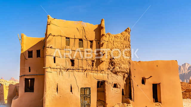 An old Arab building, houses made of mud, old stone houses popular in ...